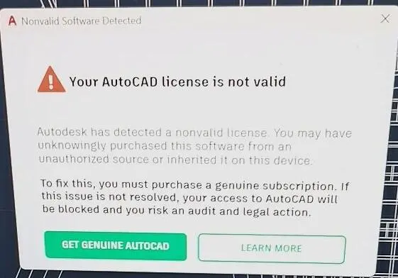 AutoCAD反复弹窗Nonvalid Software Detected问题解析 - 格发许可优化